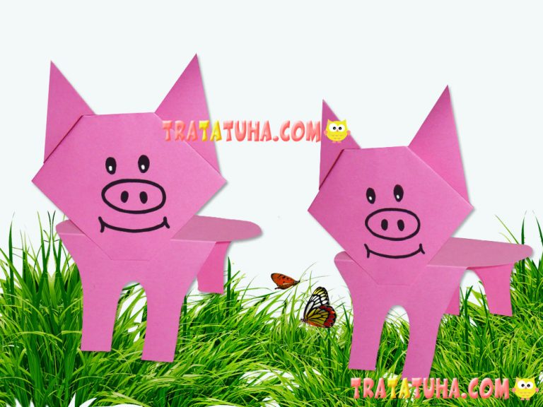 Origami Pig Face: a Simple Variant for Kids