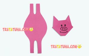 Origami Pig Face: a Simple Variant for Kids