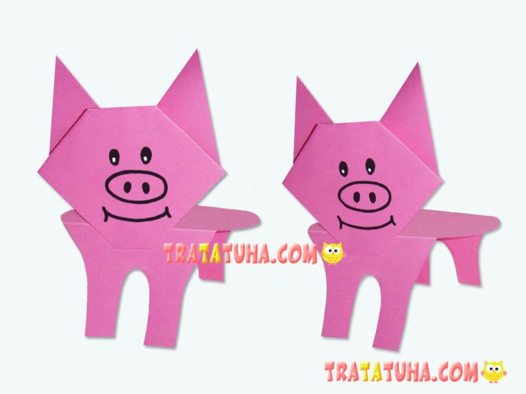 Origami Pig Face: a Simple Variant for Kids
