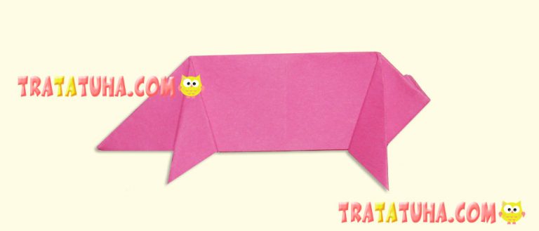 Origami pig: a step-by-step photo instruction