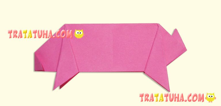 Origami pig: a step-by-step photo instruction