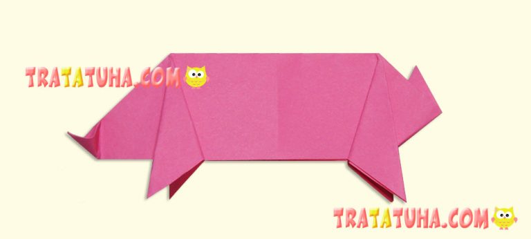 Origami pig: a step-by-step photo instruction