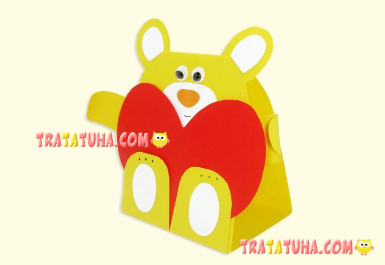 Voluminous Heart Bear: a Craft for a Valentine's Day