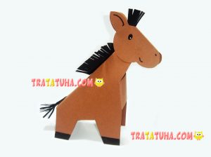 Paper Horse to a Template: Horse Craft for Kids