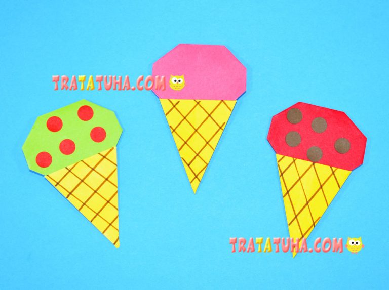 Origami Ice Cream Cone: Easy Paper Ice Cream Tutorial for Children