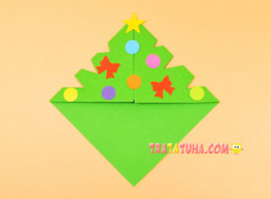 Christmas Tree Bookmark — Easy Origami Corner Step by Step