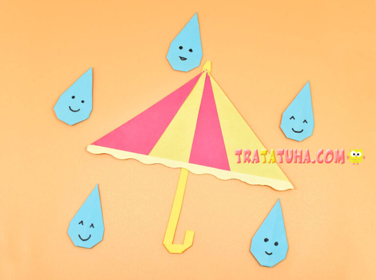 Origami Umbrella with Rain Step by Step